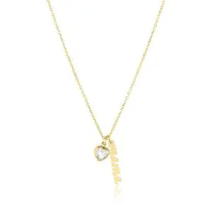 SET & STONES Vivienne Mama Necklace With Heart Charm - Gold