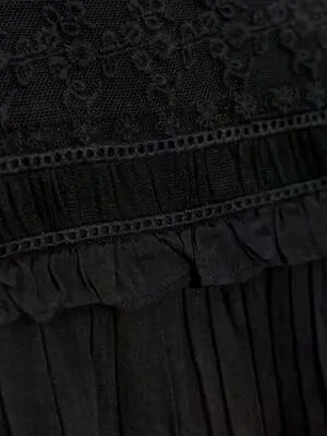 Posse Danielle Embroidered Ruffled Cotton Midi Dress