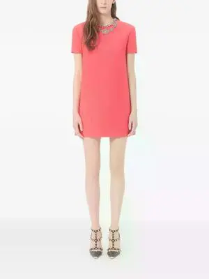 Valentino Garavani Embroidered Crepe Couture Short Dress - Pink