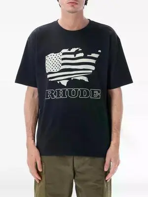 Rhude Graphic-print Logo-print T-shirt - Black