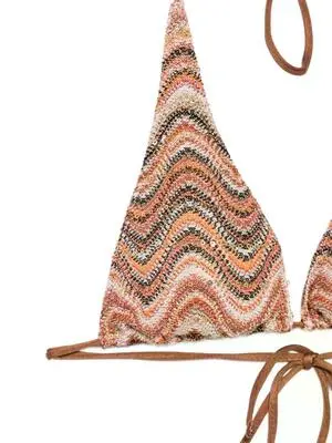MC2 SAINT BARTH Naomi Sequin Embellished Zigzag Knit Bikini