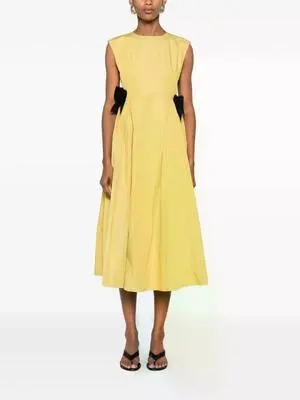 PARLOR Sleeveless Midi Dress With Bow Detail