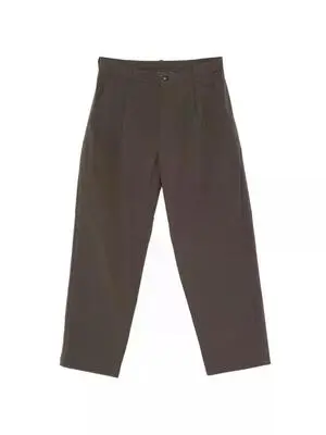 GOLDWIN Pleated Straight-leg Trousers - Brown