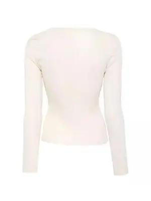 ROBERTO COLLINA Ribbed Knit T-shirt - Neutrals