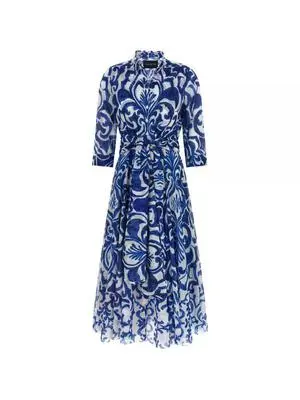 Samantha Sung Aster Tile-print Dress