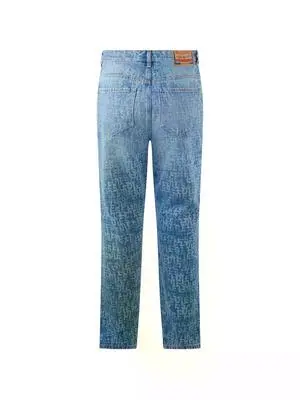 DIESEL® Monogram Print Straight-leg Jeans