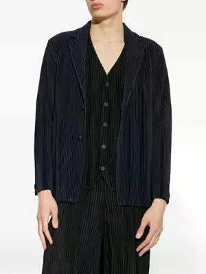 Issey Miyake Plissé-effect Notched-lapel Blazer