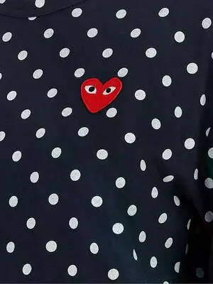 Play Comme Des Garcon Polka Dot Heart Patch Long Sleeve T-shirt