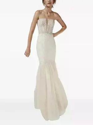 Vera Wang Strapless Embellished Maxi Dress