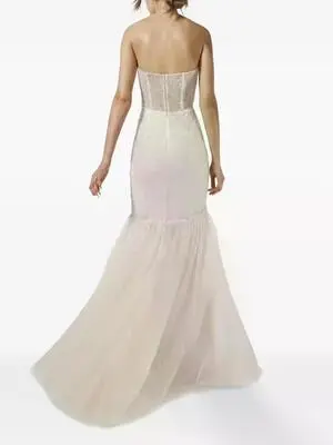 Vera Wang Strapless Embellished Maxi Dress