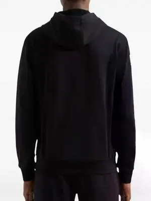 EA7 Emporio Logo Print Drawstring Hoodie - Black