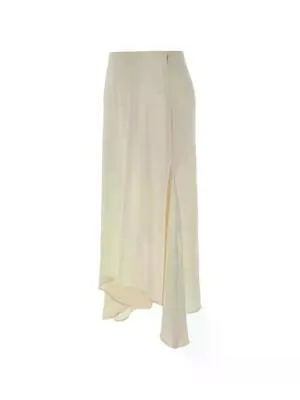 Victoria Beckham Asymmetric Crepe-satin Midi Skirt