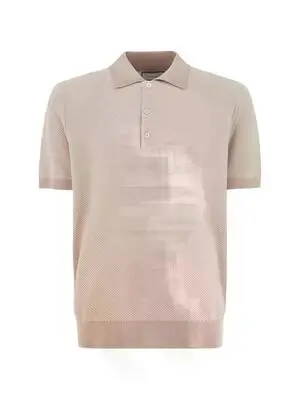 Canali Textured-knit Cotton Polo Shirt - Neutrals