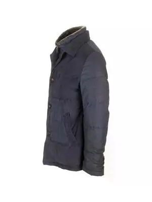 AL DUCA D’AOSTA 1902 Shearling Collar Suede Panel Padded Jacket