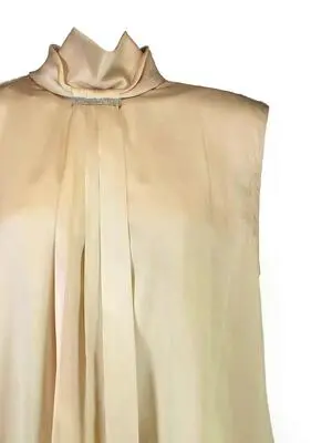 Brunello Cucinelli Monili Embellished Pleated Blouse - Brown