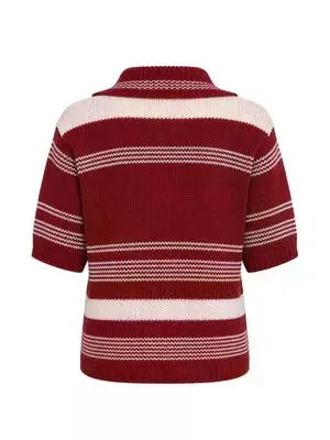 N°21 Striped Short-sleeve Sweater - Red