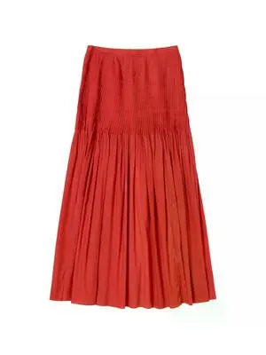 Auralee Pleated Tie Maxi Skirt - Red