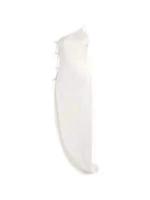 Rick Owens Taco One-shoulder Side-tie Maxi Dress - Neutrals