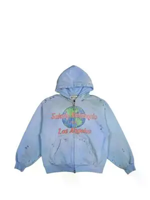 SATOSHI NAKAMOTO 1969 Rock Distressed Hoodie - Blue