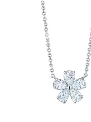Kwiat Platinum Diamond Cluster Pendant Necklace
