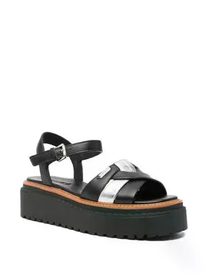 Liu Jo Logo Plaque Sandals - Black