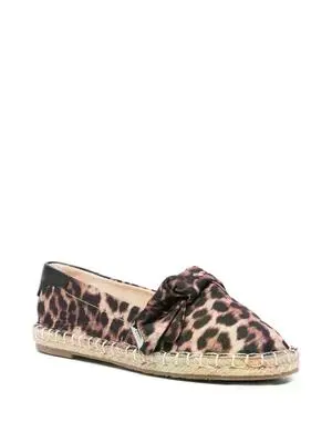 Liu Jo Leopard-print Knot-detail Espadrilles - Brown