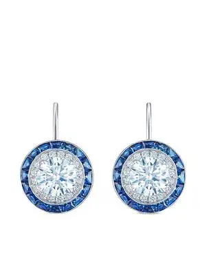 Kwiat 18kt White Gold Diamond And Sapphire Drop Earrings - Silver