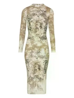 JEAN PAUL GAULTIER Le Medaillon Printed Midi Dress