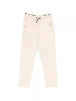 Stefano Ricci Logo-embroidered Drawstring Track Pants - Neutrals