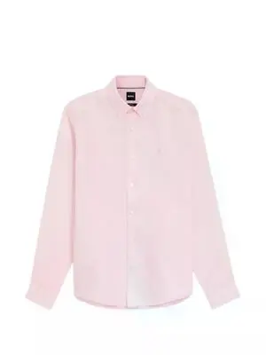 BOSS Regular-fit Shirt In Linen - Pink