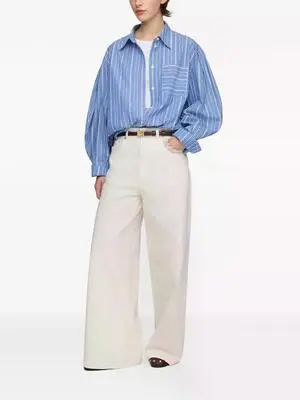 GANNI Striped Balloon-sleeve Shirt