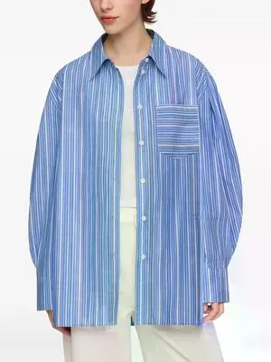 GANNI Striped Balloon-sleeve Shirt