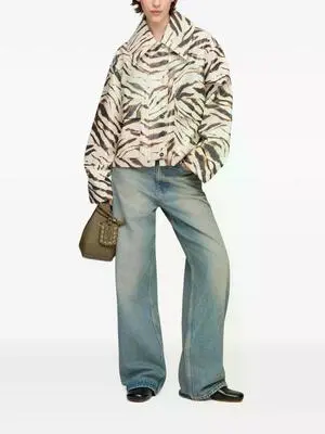 GANNI Laminated Zebra Print Jacket