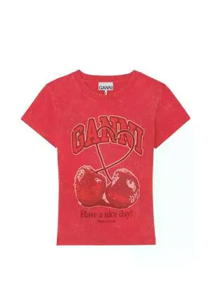GANNI Cherry Print T-shirt - Red