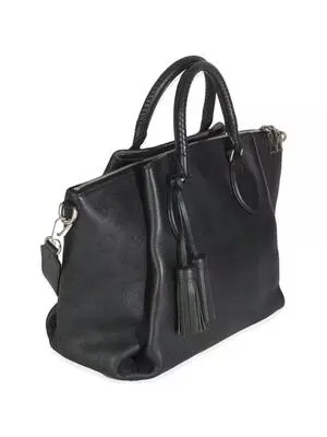 LOUIS VUITTON Monogram Mahina Haumea Leather Tote Bag - Black