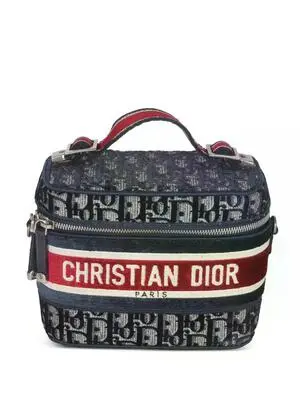 Dior Diortravel Oblique-monogram Make-up Bag - Blue
