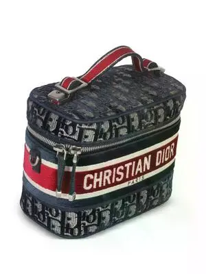 Dior Diortravel Oblique-monogram Make-up Bag - Blue