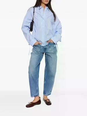SAMSOE SAMSOE Sarita Striped Drawstring-hem Shirt