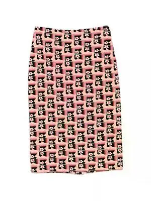 Prada Jacquard Cloqué Floral Pencil Skirt - Pink