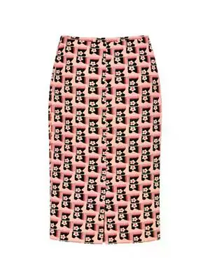 Prada Jacquard Cloqué Floral Pencil Skirt
