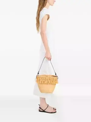 Proenza Schouler Fringe-trim Woven Bucket Bag - Neutrals
