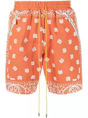 Rhude Graphic-print Track Shorts - Orange