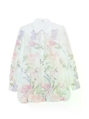 Charo Ruiz Ibiza Aster Floral Print Shirt - Blue