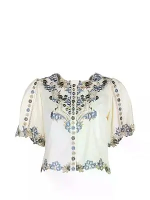 CHRISTY LYNN Brynn Floral-embroidered Shirt
