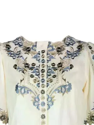 CHRISTY LYNN Brynn Floral-embroidered Shirt