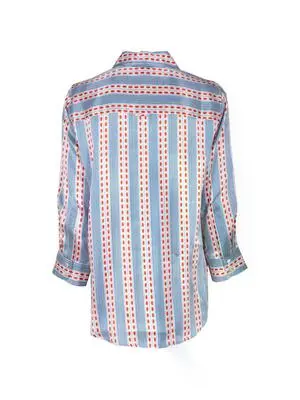 L'Agence Danie" Silk Striped Blouse