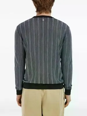FERRAGAMO Crew Neck Sweater With Vertical Stripes