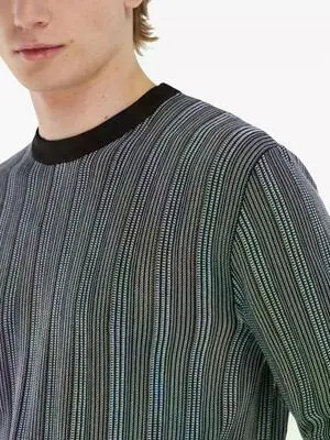 FERRAGAMO Crew Neck Sweater With Vertical Stripes