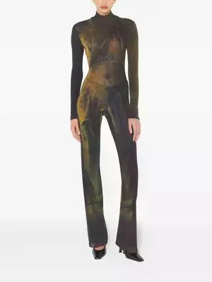 JEAN PAUL GAULTIER Water Graphic Print Trousers - Green
