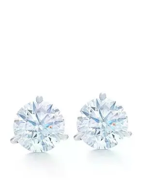 Kwiat Platinum Round Diamond Stud Earrings - Silver